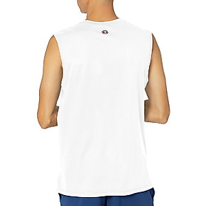 Champion Men's MVP Muscle Tee (Retired Colors), White Small Script, Medium