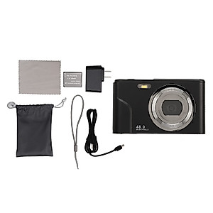 Digital Camera, 1080P HD 2.4 Inch IPS Display Mini Compact Pocket Camera with 16X Zoom, Portable and Rechargeable Video Camera for Adults, Students, Kids, Travel (Star Black)