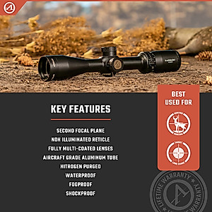 Athlon Optics , Talos , Riflescope , 3-12 x 40 Second Focal Plane (SFP) 1" Tube, MIL Dot Reticle , , Black