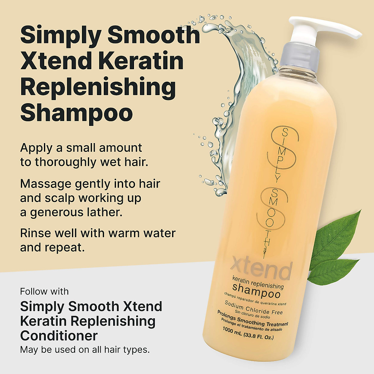 Simply Smooth Xtend Keratin Replenishing Shampoo, 33.8 oz