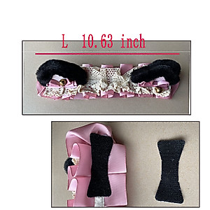 HHongJM Helmet Cat Ears Helmet Accessories Decoration for Motorcycle,Helmet Pigtails Cycling, Skating with Black Helmet ponytails(Helmet Not Included)