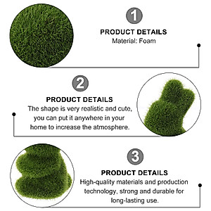 NUOBESTY Easter Moss Bunny Figurine, Green Miniatures Rabbit Garden Decorations Easter Furry Flocked Standing Rabbit Statue Easter Party Favor for Home Office Table Ornament