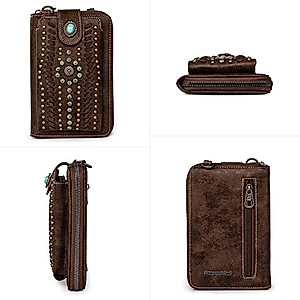 Montana West Crossbody Cell Phone Purse For Women Western Style Cellphone Wallet Bag Travel Size With Strap PHD-103CF-A