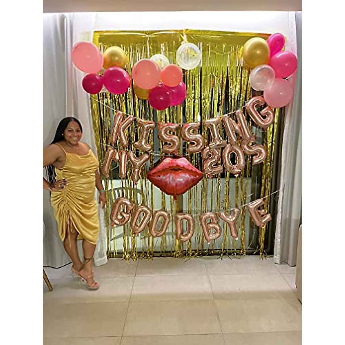 JeVenis Kissing My 20s Goodbye Decorations Kissing My 20s Goodbye Banner Balloons 30th Birthday Balloon Dirty 30 Balloon