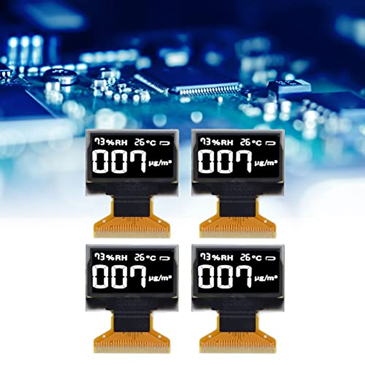Organic Light Emitting Diode Display, Flexible Organic LCD Display 128x64 Glass 0.96in Compact for DIY(White Displaying)