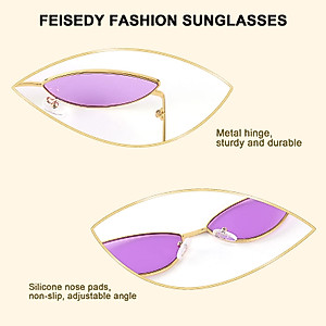 FEISEDY Fashion Designer Sunglasses Retro Small Petals Shape Arc Temple Design B2298