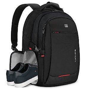 star cloud 18" Business Travel Laptop Backpack with USB Charging Port, Anti-Theft Dual Access Zippers, and Dedicated Shoe Compartment - Water-Resistant Sport Gym Backpack for College&Hiking&Camping