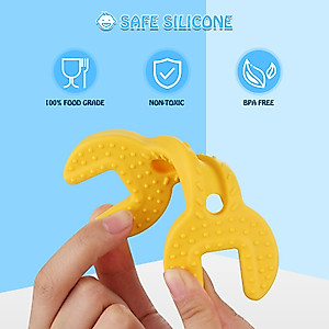 sungwoo Teething Toys for Babies 0-6 Months 6-12 Months, 4 Pack Food Grade, 100% Non-Toxic and BPA Free Silicone Teether for Infant, Chew Toys for Newborn Boy Girl Sucking and Biting