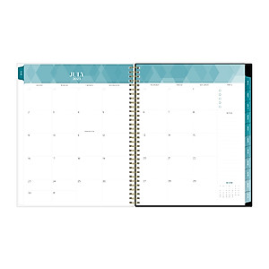 2023-2024 Blue Sky™ Inkwell Press Windblown CYO Horizontal Flex Weekly/Monthly Academic Planning Calendar, 8-1/2" x 11", Charcoal, July 2023 to June 2024, 142397