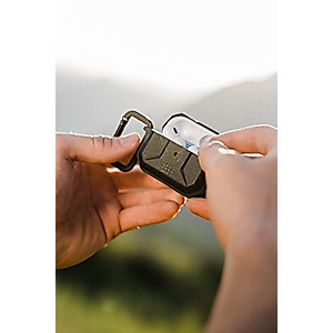 UAG Designed for AirPods Pro (2nd Gen 2022) Civilian Olive Drab, Premium Rugged Slim Water Resistant Full Protective Case Cover with Detachable Keychain Carabiner by URBAN ARMOR GEAR