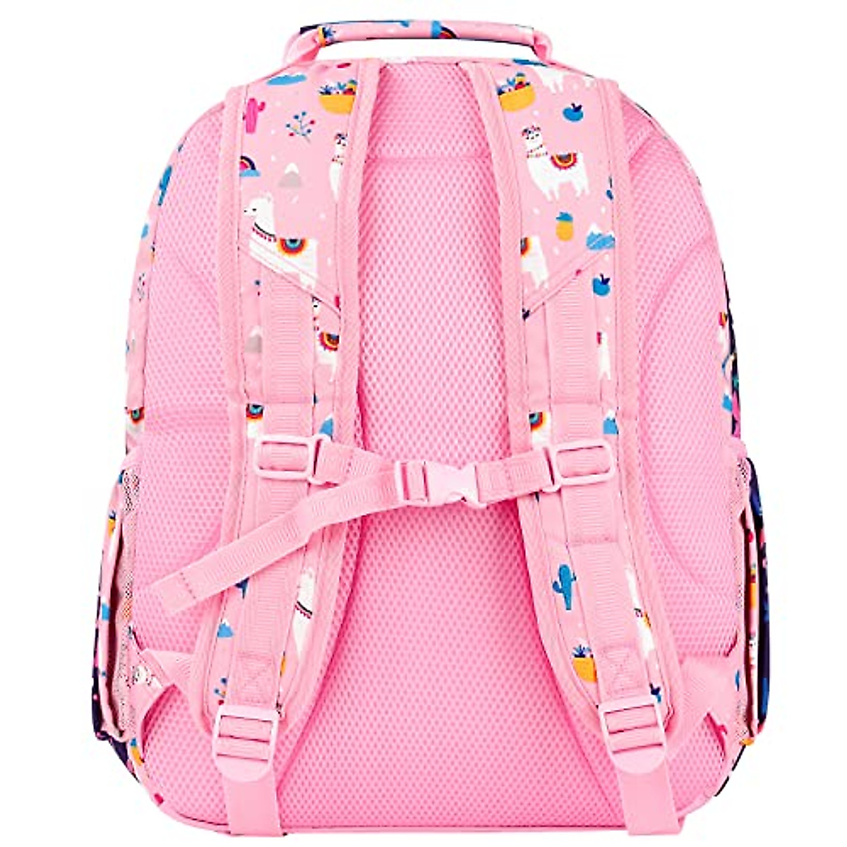 Choco Mocha Llama Backpack for Girls Preschool Backpack for Girls Pre Kindergarten Backpack for Kids 15 inch Backpack for Girls Pre K Daycare Alpaca Bookbag 3-4 3-5 4-6 with Chest Strap Pink