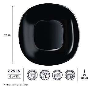 Luminarc Black Carine Dessert Plate 6-Piece Set, 7.25-Inch