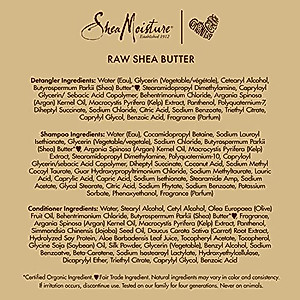 SheaMoisture Deep Moisturizing Hair Care For Curly, Dry and Damaged Hair Raw Shea Butter 3 Count Sulfate Free Shampoo and Conditioner, Hair Detangler with Sea Kelp and Argan Oil