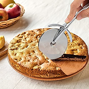 YNNICO Pizza Cutter with Ergonomic Handle, Stainless Steel Pizza Wheel Easy to Cut and Clean, Super Sharp Pizza Slicer, Dishwasher Safe