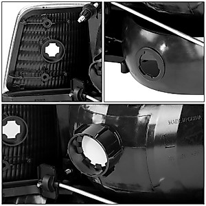 Auto Dynasty 6Pcs Factory Style Headlights Assembly with Bumper and Corner Lights Compatible with Ford F150 F250 F350 Bronco 92-96, Driver and Passenger Side, Black Housing Amber Corner