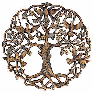 Old River Outdoors Tree of Life / Birds of Peace Wall Plaque 11 5/8" Decorative Celtic Dove Garden Art Sculpture