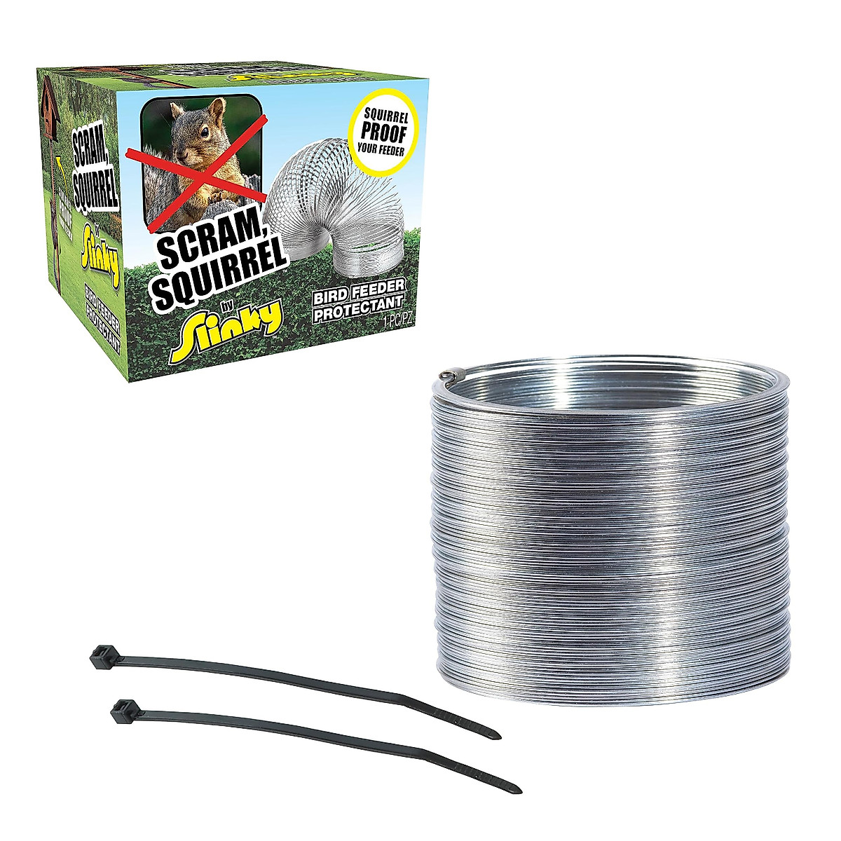 Scram, Squirrel by Slinky, Squirrel-Proof Bird Feeder Accessory that Guards Bird Seed, Kids Toys for Ages 5 Up by Just Play