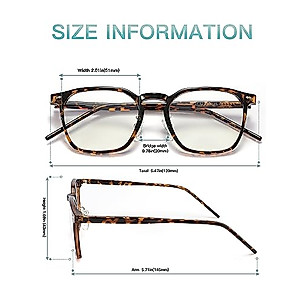 Baililai Blue Light Blocking Glasses - Lightweight Eyeglasses with Blue Ray Filtering for Computer Gaming (17131) (tortoiseshell-C7)