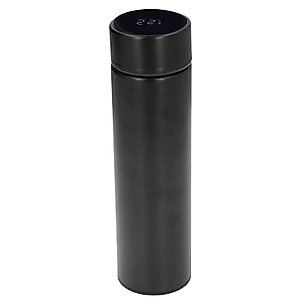 Insulated Bottles, 500ml Stainless Steel Thermal Mug Double Wall Vacuum Flasks with LED Display Vacuum Flasks with Lid for Home Office Kitchen Outdoor(black)