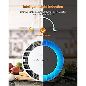 NONTAIL Fruit Fly Traps for Indoors, Mosquito Trap, Catcher & Killer for Gnat, Moth, Flies, Non-Zapper Insect Traps with UV Light Fan & Sticky Glue