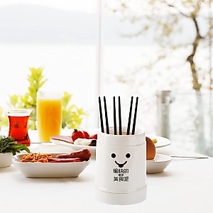 SOLUSTRE Kitchen Utensils Holder Kitchen Utensils Chopsticks Holder with Lid Cutlery Storage Holder Spoon Straw Basket Kitchen Tableware Organizer for Kitchen Countertop Beige 2pcs Silverware Holder