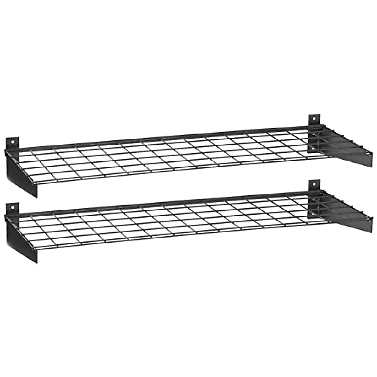 Hyloft 45-Inch X 15-Inch Steel Wall Shelf Storage Rack for Garage, Low-Profile Brackets, Max Shelf Load 200 Pounds, Hammertone, 2-Pack