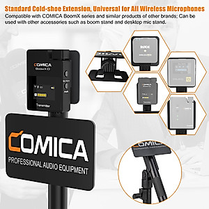 COMICA HR-WM Interview Handheld Adapter for Rode Wireless GO ME/BoomX-D/D Pro/BoomX-U Wireless Lavalier Microphone, Mic Handle for News Report, TV Interview and Video Shooting, etc.(with Windscreen)