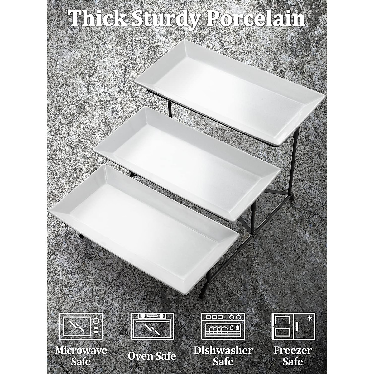 Yedio 30 oz Pasta Bowls 3 Tier Serving Tray