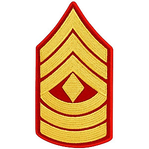 United States Marine Corps USMC Chevron Gold Embroidered on red 1st SGT 1st Sergeant