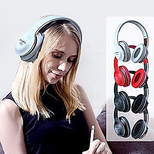 atinetok Bluetooth 5.0 Wireless Call Head-Mounted Foldable Headset - Subwoofer Live Over Ear Hi-Fi Soft Earmuffs Stereo Noise Cancellation Stereo Headphones for Office Workouts Outdoor
