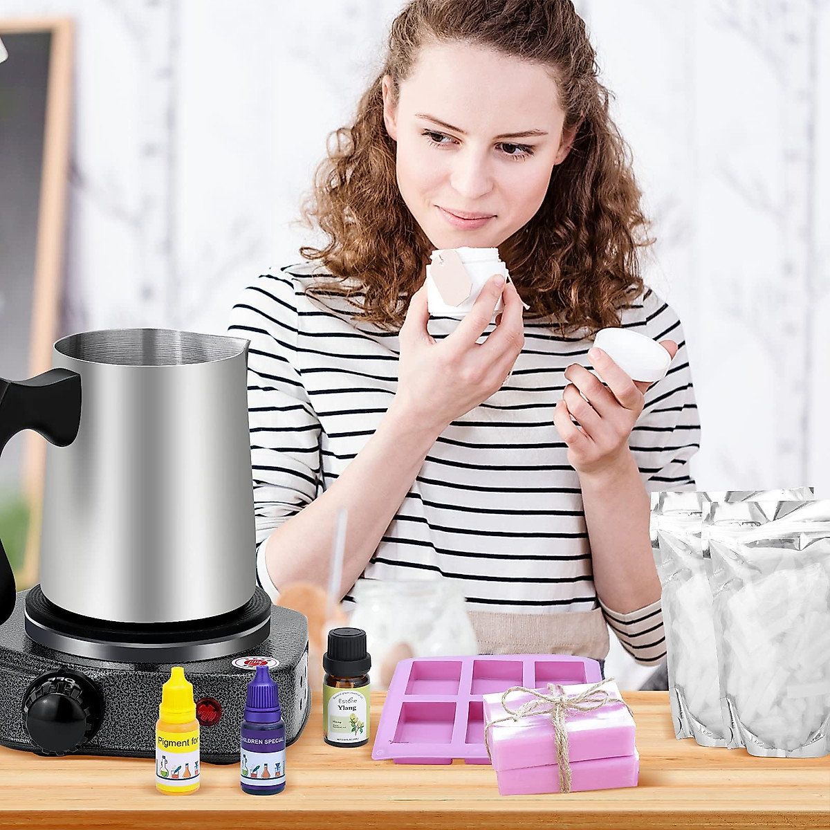 HSHIN Soap Melter,Soap Making Supplies,Soap Making Kit,Really Fun kit for Starters