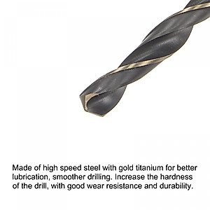uxcell High Speed Steel Hex Shank Twist Drill Bit, 10mm Drilling Dia with 1/4 Inch Hex Shank 132mm Length