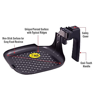 NuWave 3QT Brio Digital Air Fryer Accessory Kit – Includes Stainless Steel Baking Pan, Reversible Cooking Rack & Grill Pan, Compatible with 3QT Brio Models