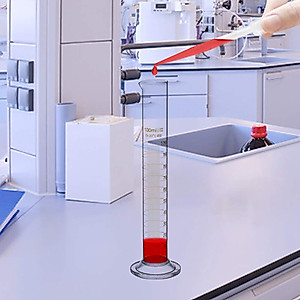 Glass Graduated Cylinder Set Thick Measuring Cylinders 5ml 10 ml 50ml 100ml with 2 Glass Stirring Rod and 1 Brush