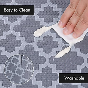 Cooyes Shelf Liner – Premium Cabinet Liner for Kitchen – Non-Slip Shelf Liners for Kitchen Cabinets – Waterproof Shelf Paper with Modern Pattern – Durable EVA Cabinet Liners