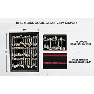 36 Souvenir Tea Spoon Display Case Rack Cabinet Lockable Glass Door Oak Finish