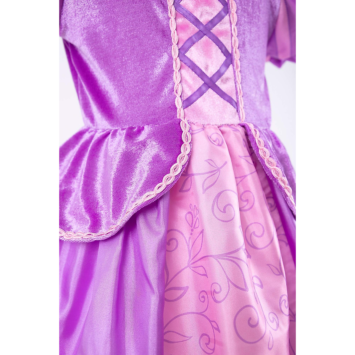 Little Adventures Rapunzel Princess Dress Up Costume (Medium Age 3-5) - Machine Washable Child Pretend Play and Party Dress with No Glitter