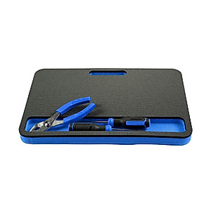 Polar Whale Portable Knee Cushion Blue and Black with Tool Pocket for Home Garden Work Automotive Workshop and More Durable Thick Comfortable High Density Waterproof Foam 15 x 10 Inches Kneeling Pad