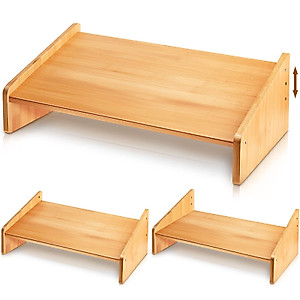 Foot Rest for Under Desk at Work Under Desk Footrest Wooden Foot Stool Under Desk Slanted Desk Foot Rest Ergonomic Adjustable Office Footrests Nursing Foot Stool for Office Home (Low, Light Brown)