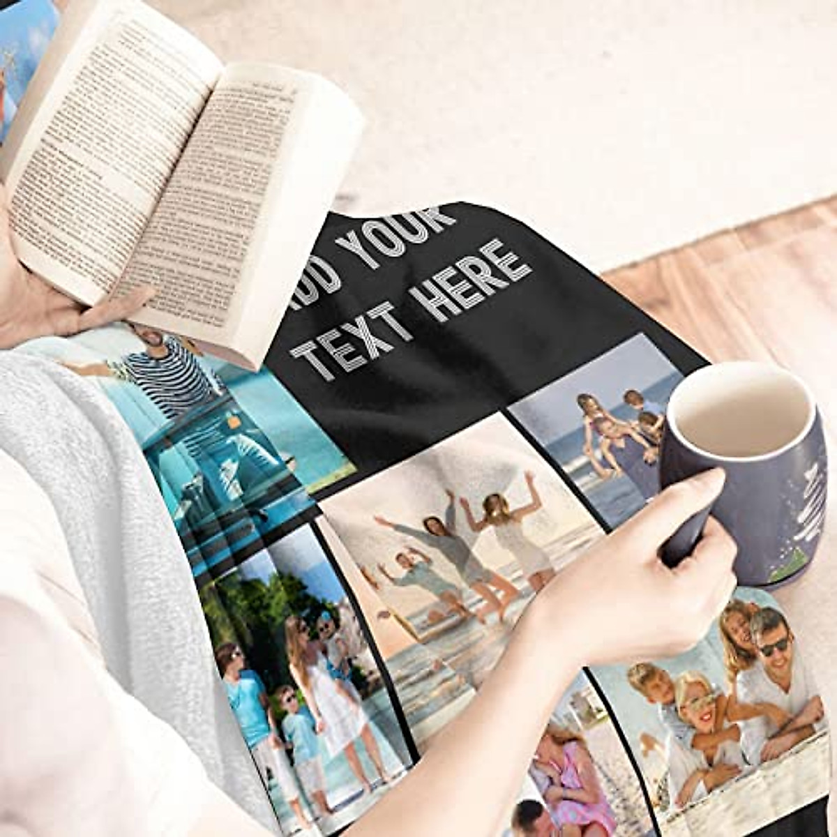 PIROPIZ Custom Blankets with Photos Text Personalized Photo Blankets Customized Throw Blanket for Men Women Birthday Housewarming Gifts