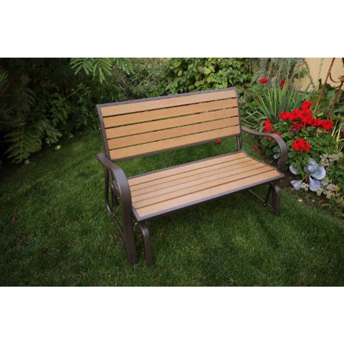 Lifetime 60055 Outdoor Glider Bench, 4', Walnut Brown