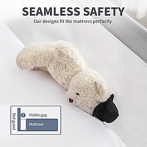 wanan Bed Rail for Toddlers, 3 Pack Extra Long Baby Bed Rail Guard for Kids, All-Round Sturdy Baby Bed Fence, Infants Bed Guardrail, Fit Queen King Mattress, 79 x 79 x 77 (Gray Without Pattern, King)