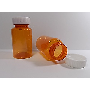 Preferred Vials-Plastic Medical Screw-Top Packer Bottles Wide Mouth Jars Clear Amber 5 Ounce 40 Dram Size Package of 25 Units