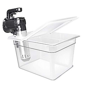 Everie Sous Vide Container 12 Quarts with Universal Collapsible Hinged Lid, Compatible with All Anova Models, Joule, Wancle, Instant Pot and Other Cookers, EVC-TY-PP