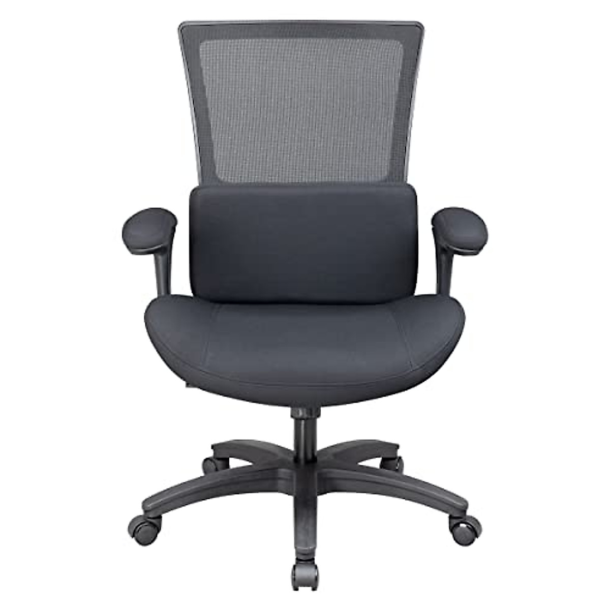 BOLISS Big and Tall 400lbs Office Chair Ergonomic Office Computer Desk Chairs with Lumbar Supprot and Soft Cushion Flip Arms-Black