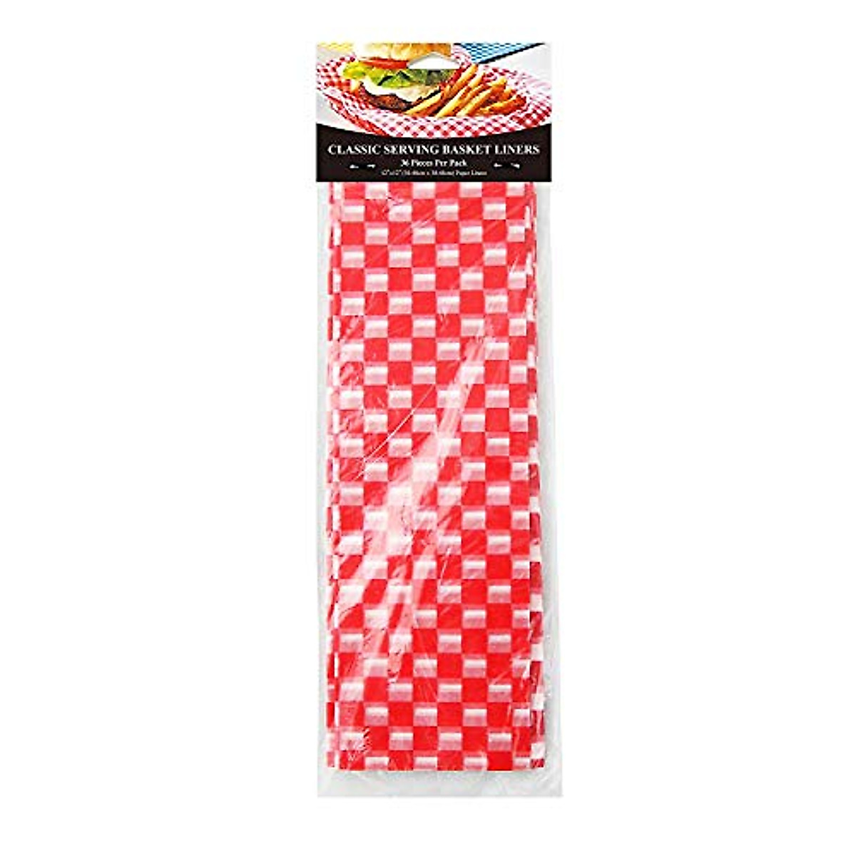 New Star Foodservice 44263 Red Check Food Basket Liners, 12 By 12-inch, Set of 36