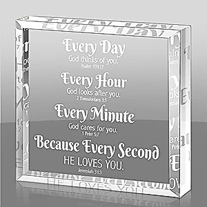 Christian Gift for Woman Men Bible Verses Gift for Women Gifts for Christian Women Christian Table Sign God Sign Decor Christian Decor Bible Verses Decors for Home Office Scripture Desk Decor(Classic)
