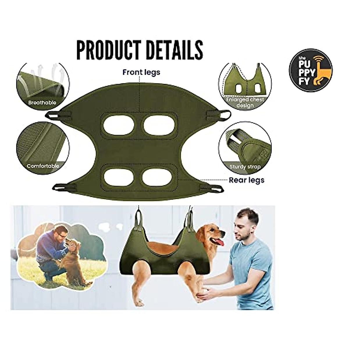 THEPUPPYFY Dog Grooming Hammock - Dog Hammock - Dog Nail Clippers-Dog Things - pet Grooming Hammock - Dog Grooming Harness Holder - cat Grooming Hammock - Dog Hammock for Grooming (S/Under 55 LB)