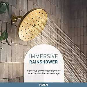 Moen Conway Spot Resist Brushed Nickel Bathroom Tub and Shower Trim Kit featuring Square Showerhead, Shower Handle, and Tub Spout, with Posi-Temp Valve Included, 82922SRN