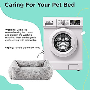 Best Friends by Sheri Soothe & Snooze Lounge Lux Memory Foam Rectangular Dog Bed, Washable, Grey, Medium 30" x 20"